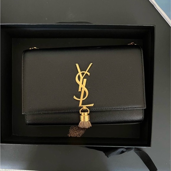 Yves Saint Laurent | Bags | Medium Ysl Kate Crossbody With Gold Chain ...
